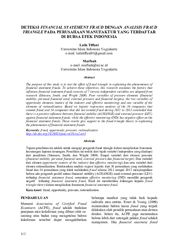 (PDF) Deteksi financial statement fraud dengan analisis fraud triangle pada perusahaan ...