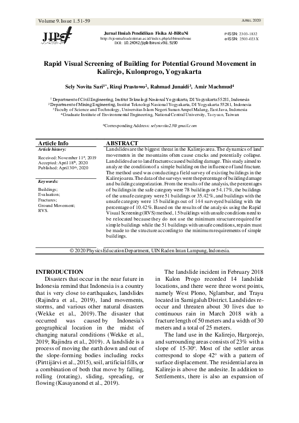 (PDF) Rapid Visual Screening of Building for Potential Ground Movement ...