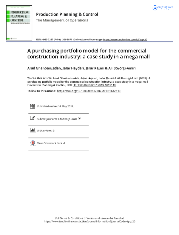 (PDF) A purchasing portfolio model for the commercial construction ...