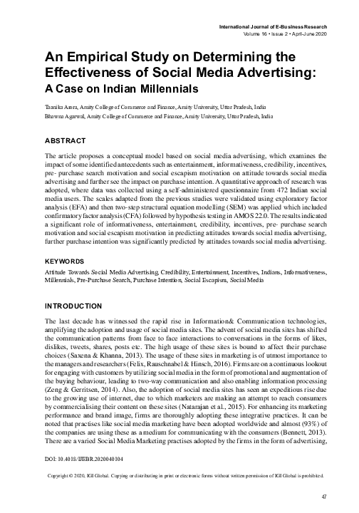 (PDF) An Empirical Study on Determining the Effectiveness of Social ...