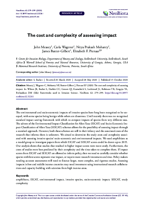 (PDF) The cost and complexity of assessing impact