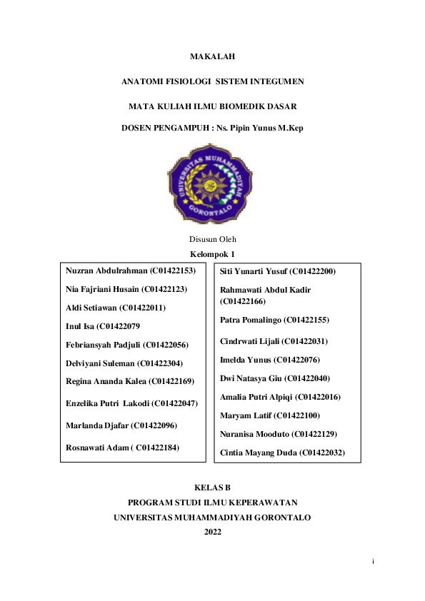 (PDF) ANATOMI FISIOLOGI SISTEM INTEGUMEN MATA KULIAH ILMU BIOMEDIK ...