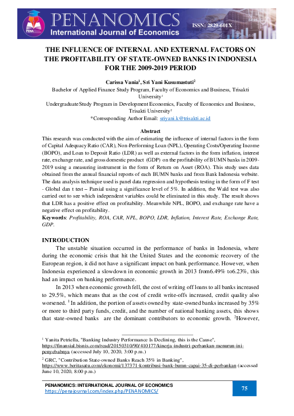 (PDF) The Influence of Internal and External Factors on the ...