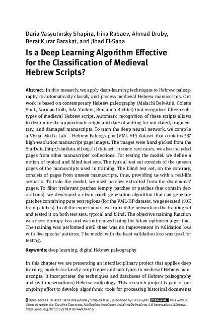 (PDF) Is a Deep Learning Algorithm Effective for the Classification of ...