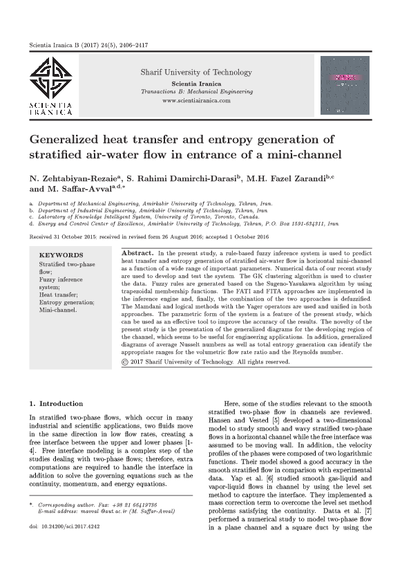 (PDF) Generalized Heat Transfer and Entropy Generation of Stratified ...