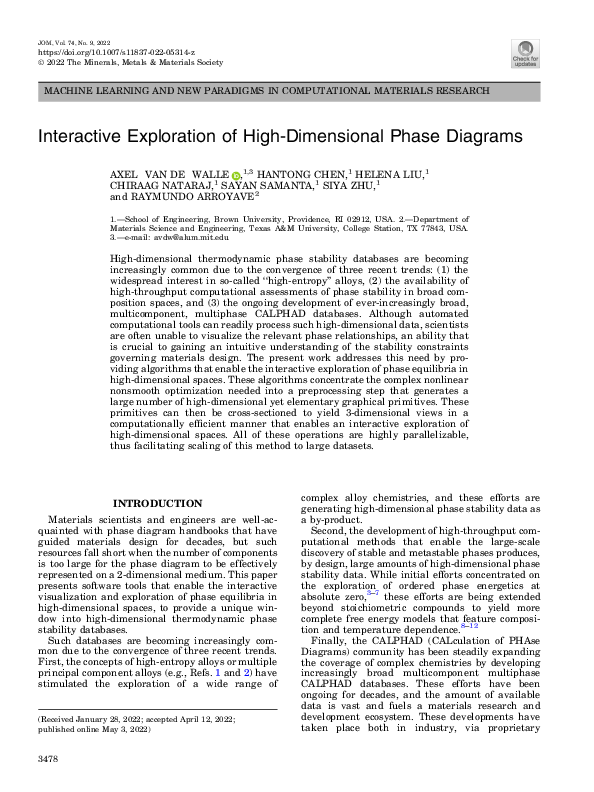 (PDF) Interactive Exploration of High-Dimensional Phase Diagrams