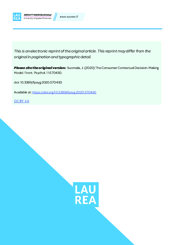(PDF) The Consumer Contextual Decision-Making Model
