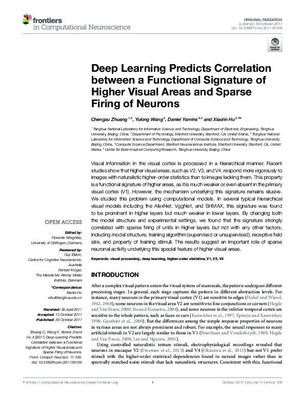 (PDF) Deep Learning Predicts Correlation between a Functional Signature of Higher Visual Areas ...