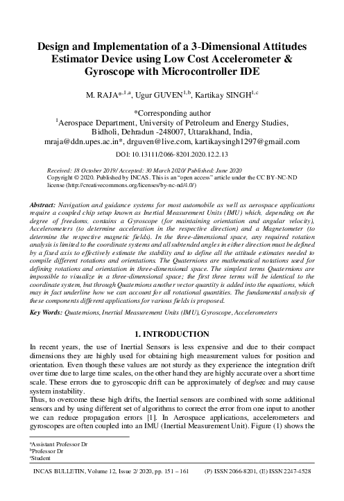 (PDF) Design and Implementation of a 3-Dimensional Attitudes Estimator Device using Low Cost ...