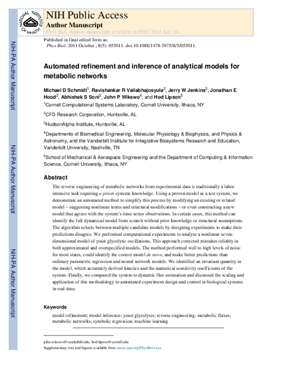 Pdf Automated Refinement And Inference Of Analytical Models For
