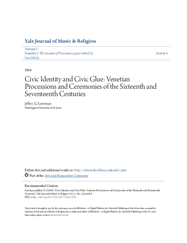 (PDF) Civic Identity and Civic Glue: Venetian Processions and ...