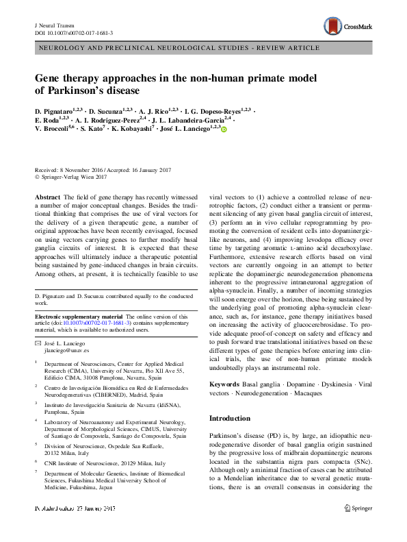 (PDF) Gene therapy approaches in the non-human primate model of ...