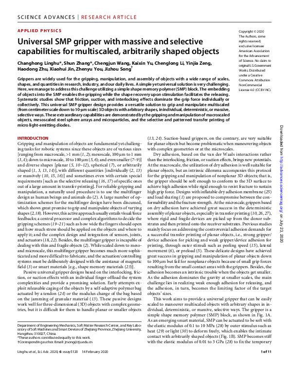 (PDF) Universal SMP gripper with massive and selective capabilities for ...