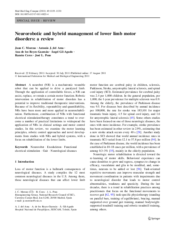 (PDF) Neurorobotic and hybrid management of lower limb motor disorders ...