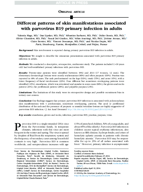 (PDF) Different patterns of skin manifestations associated with ...