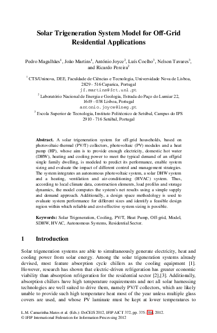 (PDF) Solar Trigeneration System Model for Off-Grid Residential ...