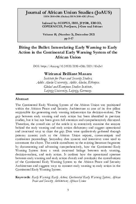 (PDF) Biting the Bullet: Interrelating Early Warning to Early Action in ...