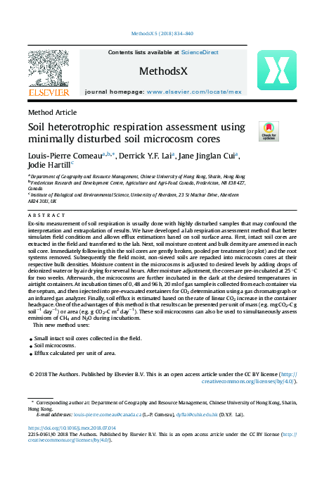 (PDF) Soil heterotrophic respiration assessment using minimally ...