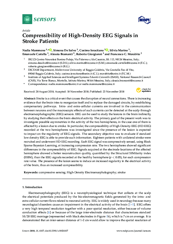 (PDF) Compressibility of High-Density EEG Signals in Stroke Patients