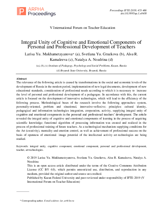 (PDF) Personal growth and professional development of student teachers through teacher education ...