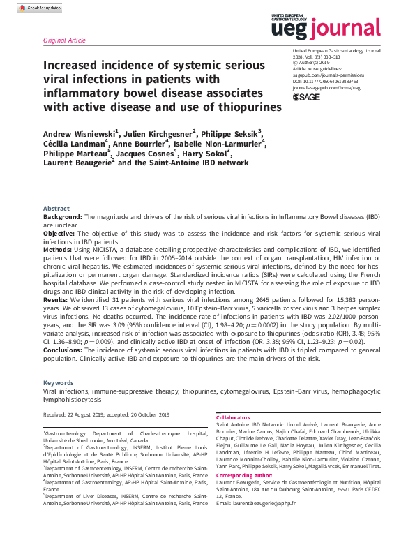 (PDF) Increased incidence of systemic serious viral infections in ...