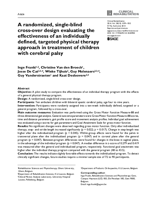 (PDF) A randomized, single-blind cross-over design evaluating the ...