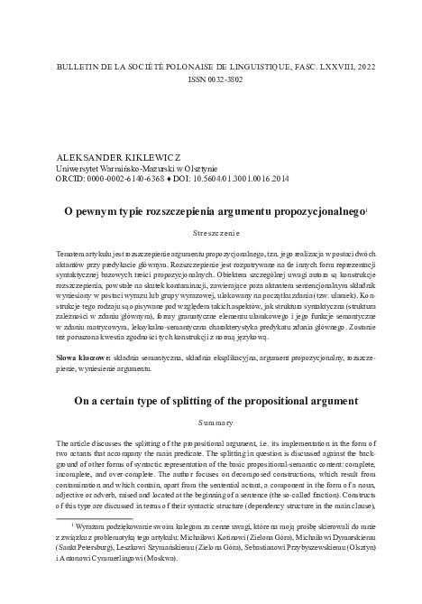 (PDF) On a certain type of splitting of the propositional argument