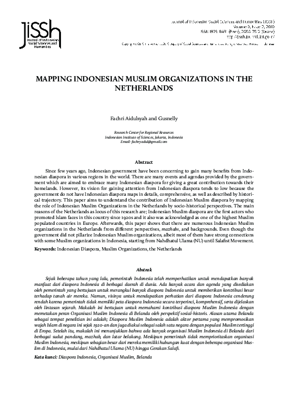 (PDF) Mapping Indonesian Muslim Diaspora in the Netherlands | Fachri ...