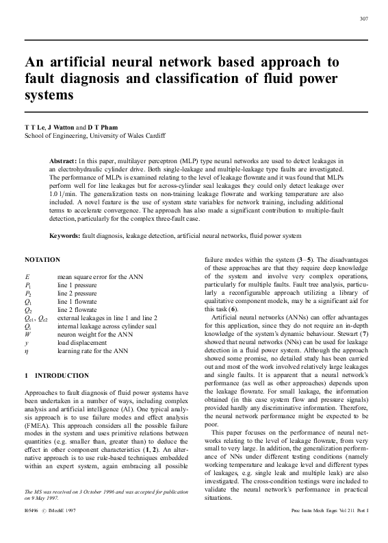 Pdf An Artificial Neural Network Based Approach To Fault Diagnosis