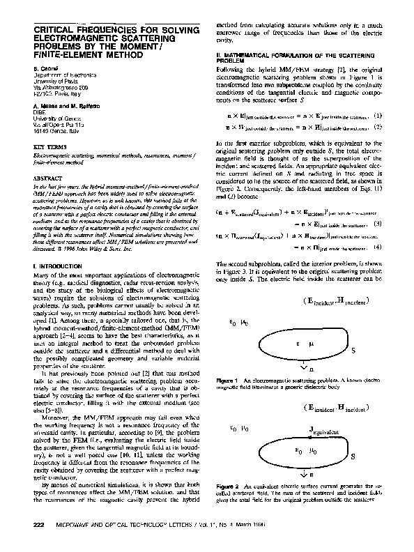 (PDF) Critical frequencies for solving electromagnetic scattering problems by the moment/finite ...