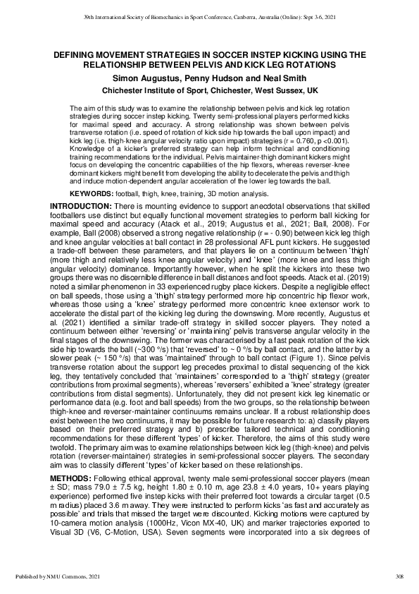 (PDF) Support leg action can contribute to maximal instep soccer kick ...