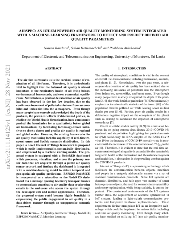 AirSPEC: An IoT-empowered Air Quality Monitoring System integrated with a Machine Learning ...