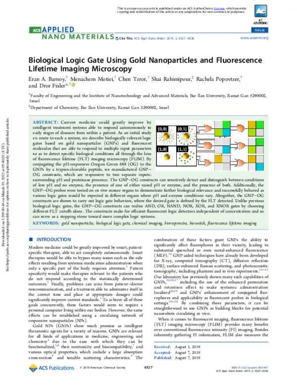 (PDF) Biological Logic Gate Using Gold Nanoparticles and Fluorescence ...