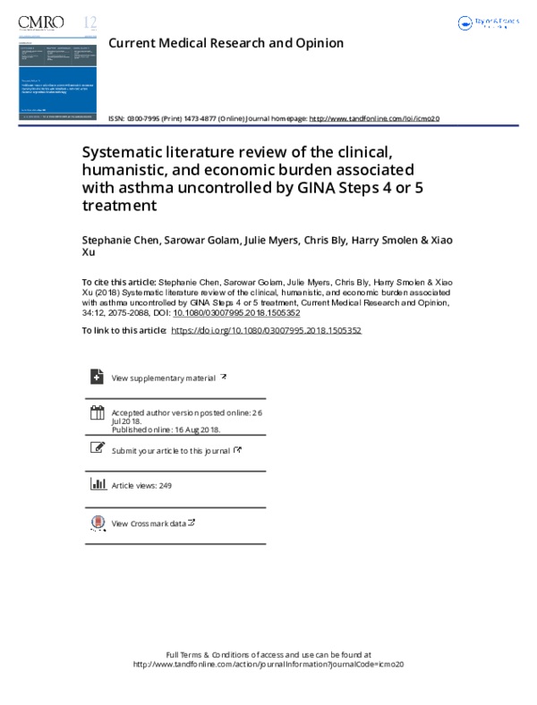 (PDF) Systematic literature review of the clinical, humanistic, and ...