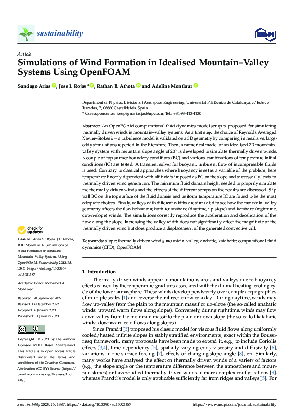(PDF) Simulations of Wind Formation in Idealised Mountain-Valley Systems Using OpenFOAM