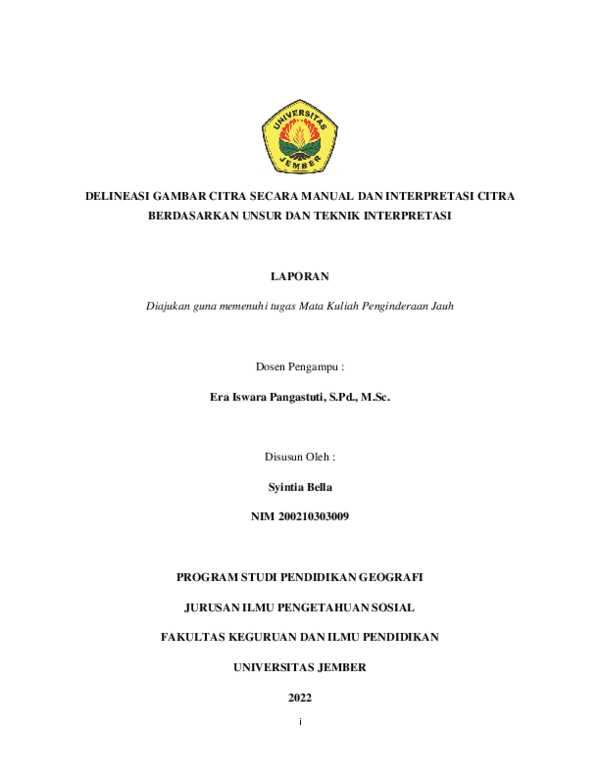 (PDF) DELINEASI GAMBAR CITRA SECARA MANUAL DAN INTERPRETASI CITRA ...