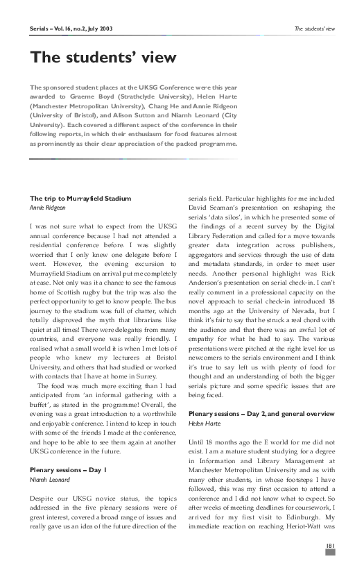 (PDF) The students' view