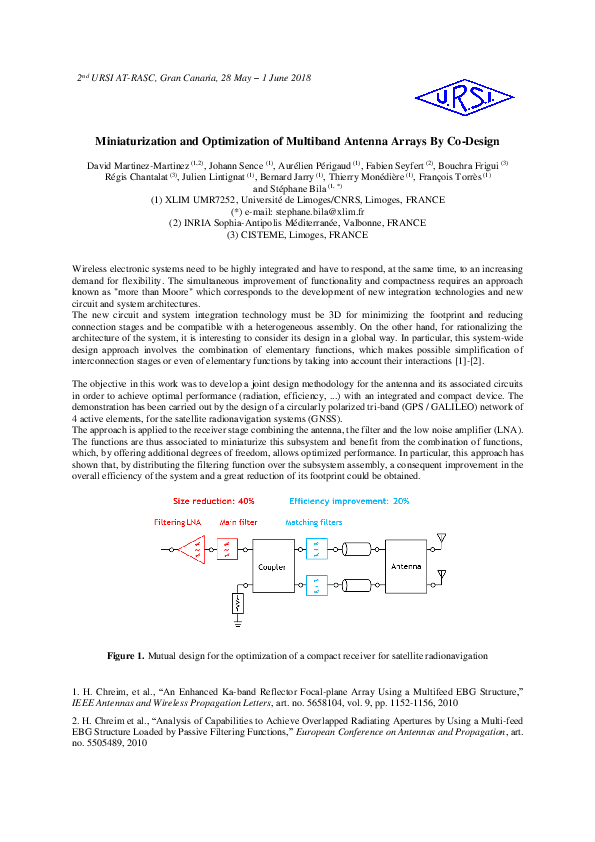 Pdf Miniaturization And Optimization Of Multiband Antenna Arrays By Co Design David Martinez