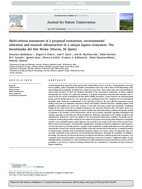 (PDF) Multi-criteria assessment of a proposed ecotourism, environmental ...