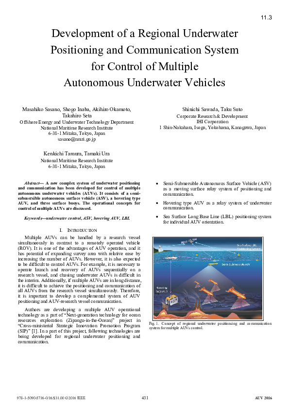 (PDF) Development of a regional underwater positioning and communication system for control of ...
