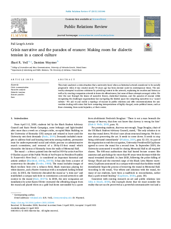 (PDF) Crisis narrative and the paradox of erasure: Making room for ...