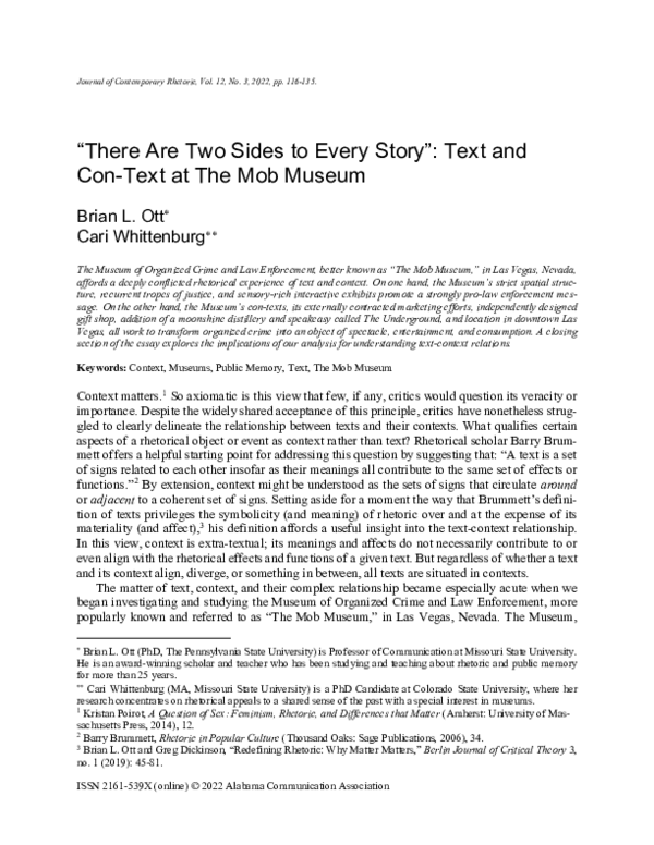 (PDF) "There Are Two Sides to Every Story": Text and Con-Text at The ...