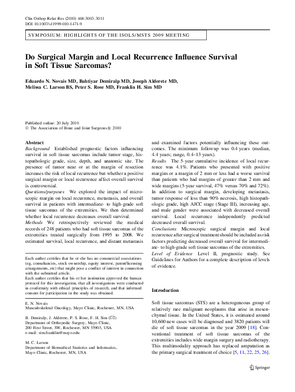 (PDF) Do Surgical Margin and Local Recurrence Influence Survival in ...