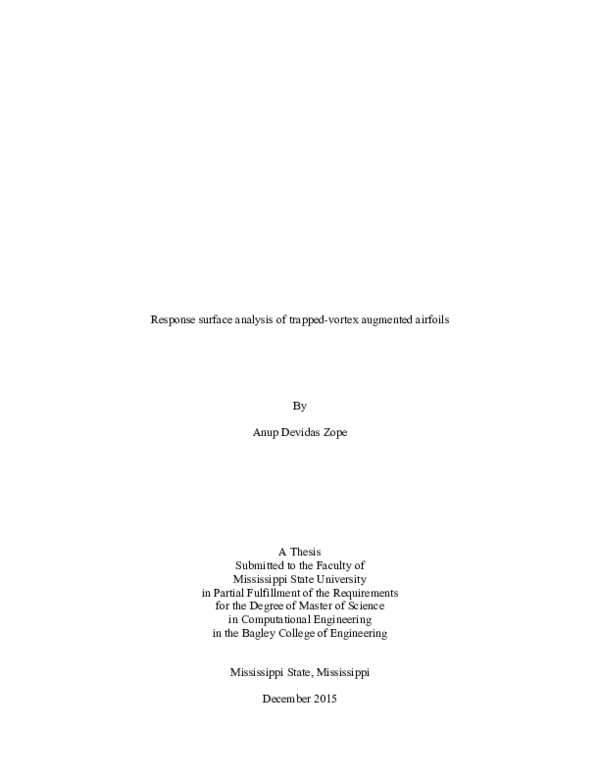 (PDF) Response Surface Analysis of Trapped-Vortex Augmented Airfoils