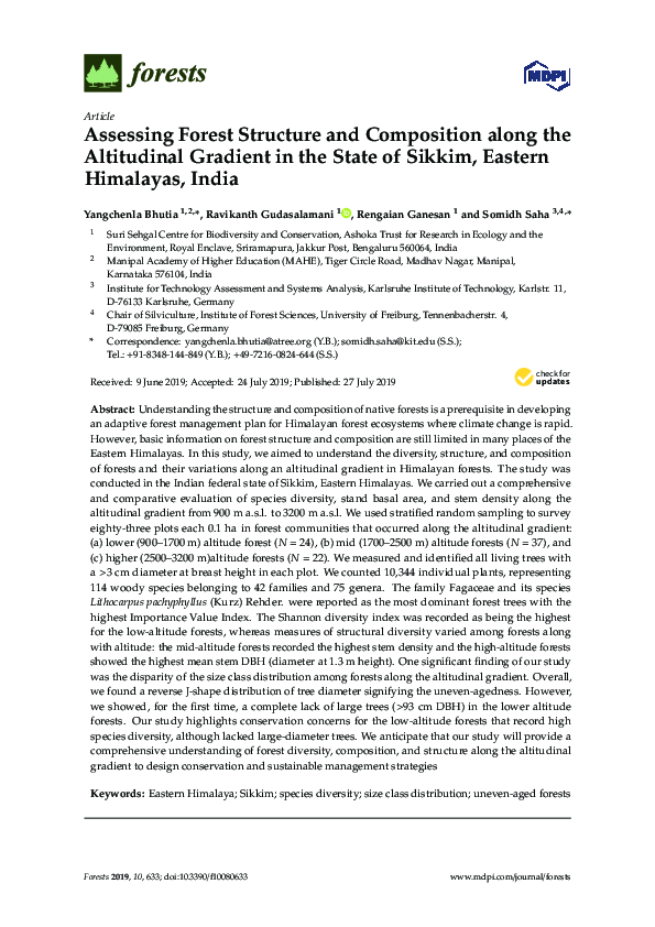 (PDF) Assessing Forest Structure and Composition along the Altitudinal ...