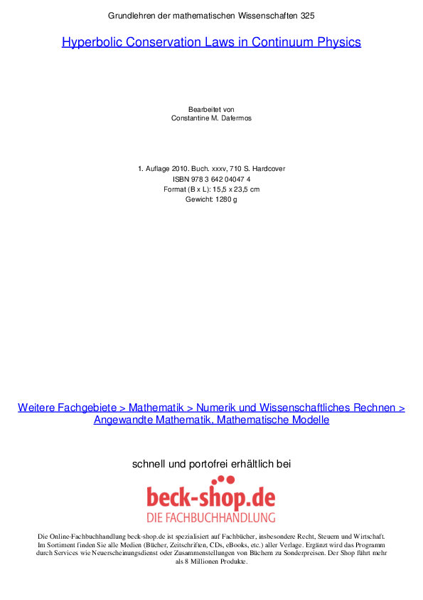 (PDF) Hyperbolic Conservation Laws in Continuum Physics