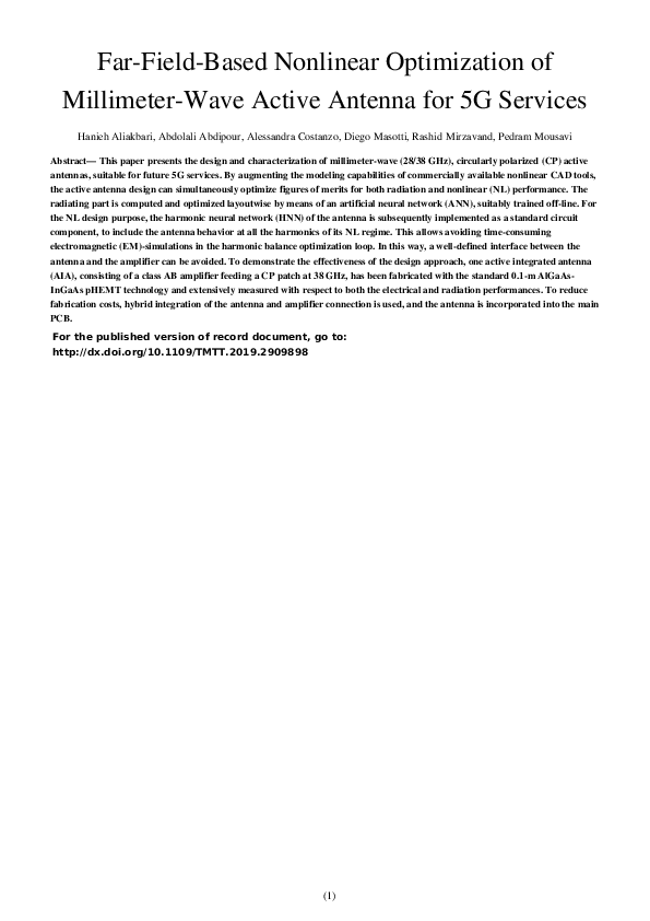 (PDF) Far-Field-Based Nonlinear Optimization of Millimeter-Wave Active ...