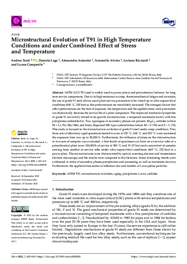 (PDF) Microstructural Evolution of T91 in High Temperature Conditions and under Combined Effect ...