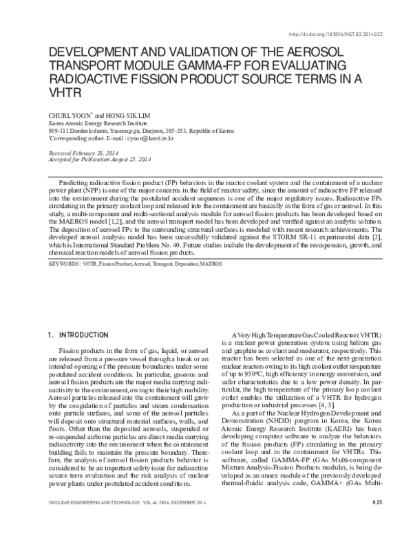 (PDF) Development and Validation of the Aerosol Transport Module Gamma ...