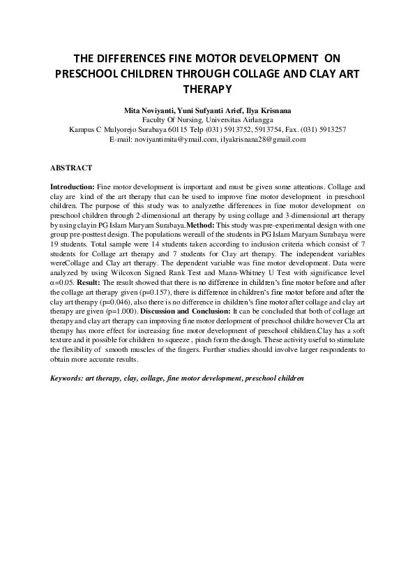 (PDF) The Differences Fine Motor Development on Preschool Children ...
